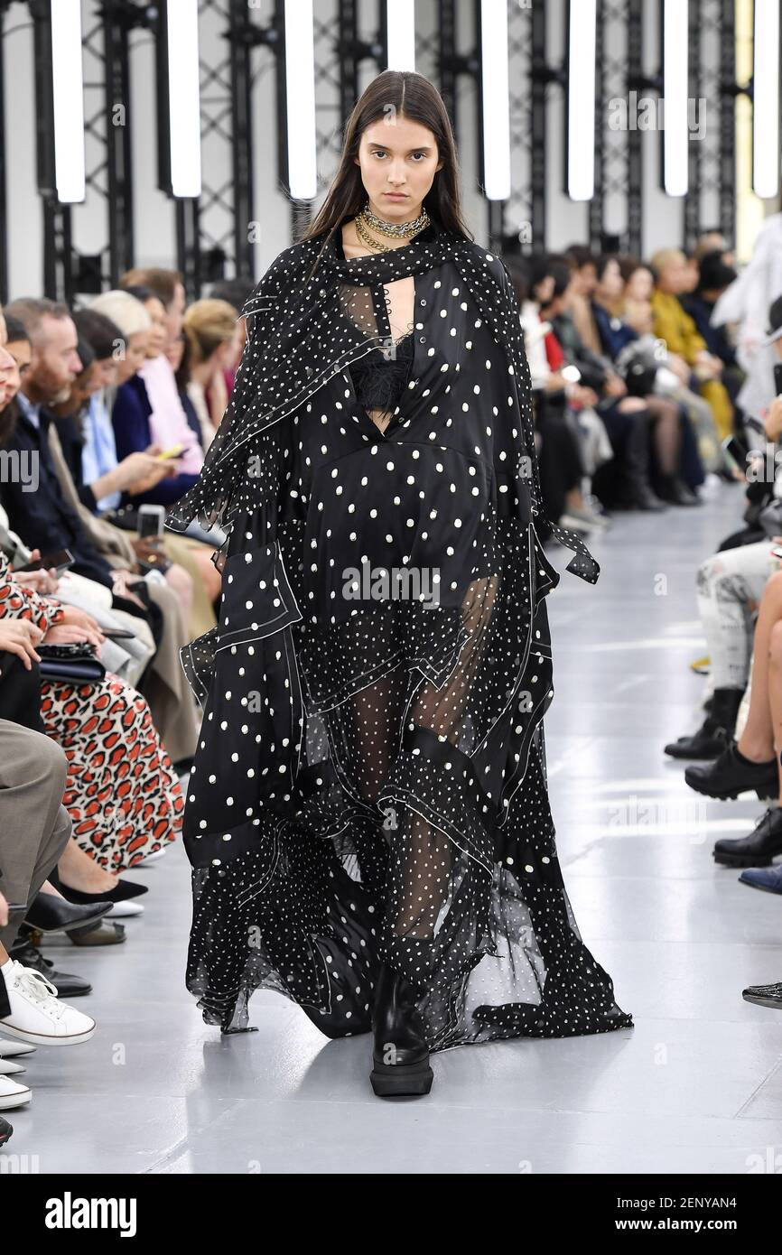 Model Rachelle Harris walking on the runway during the Sacai Ready to ...