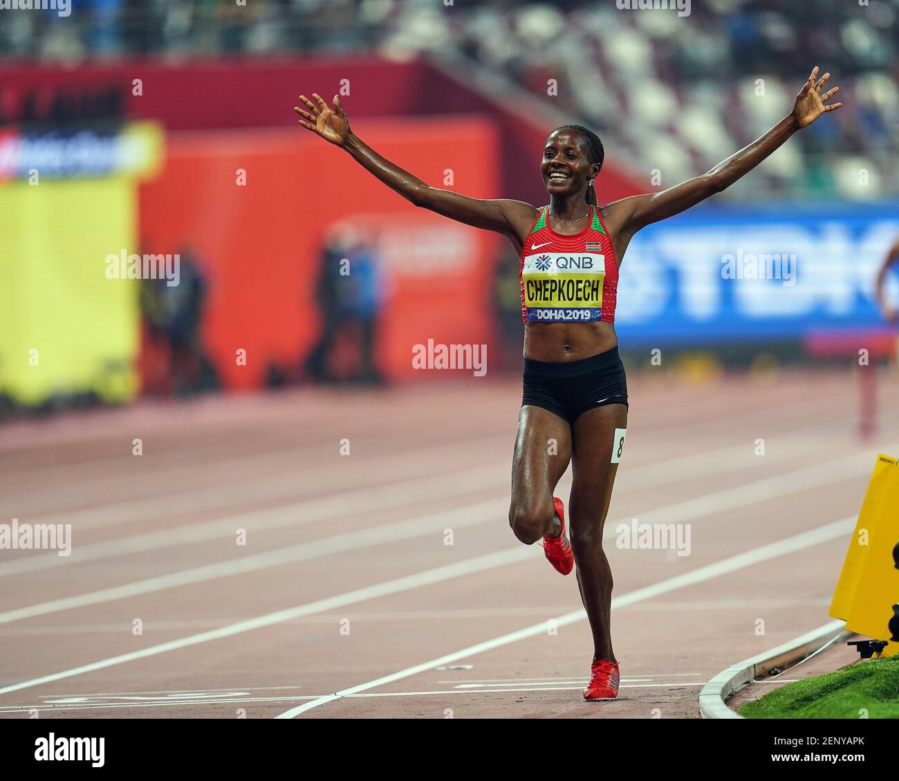 September 30, 2019: Beatrice Chepkoech of Kenya winning gold in the ...