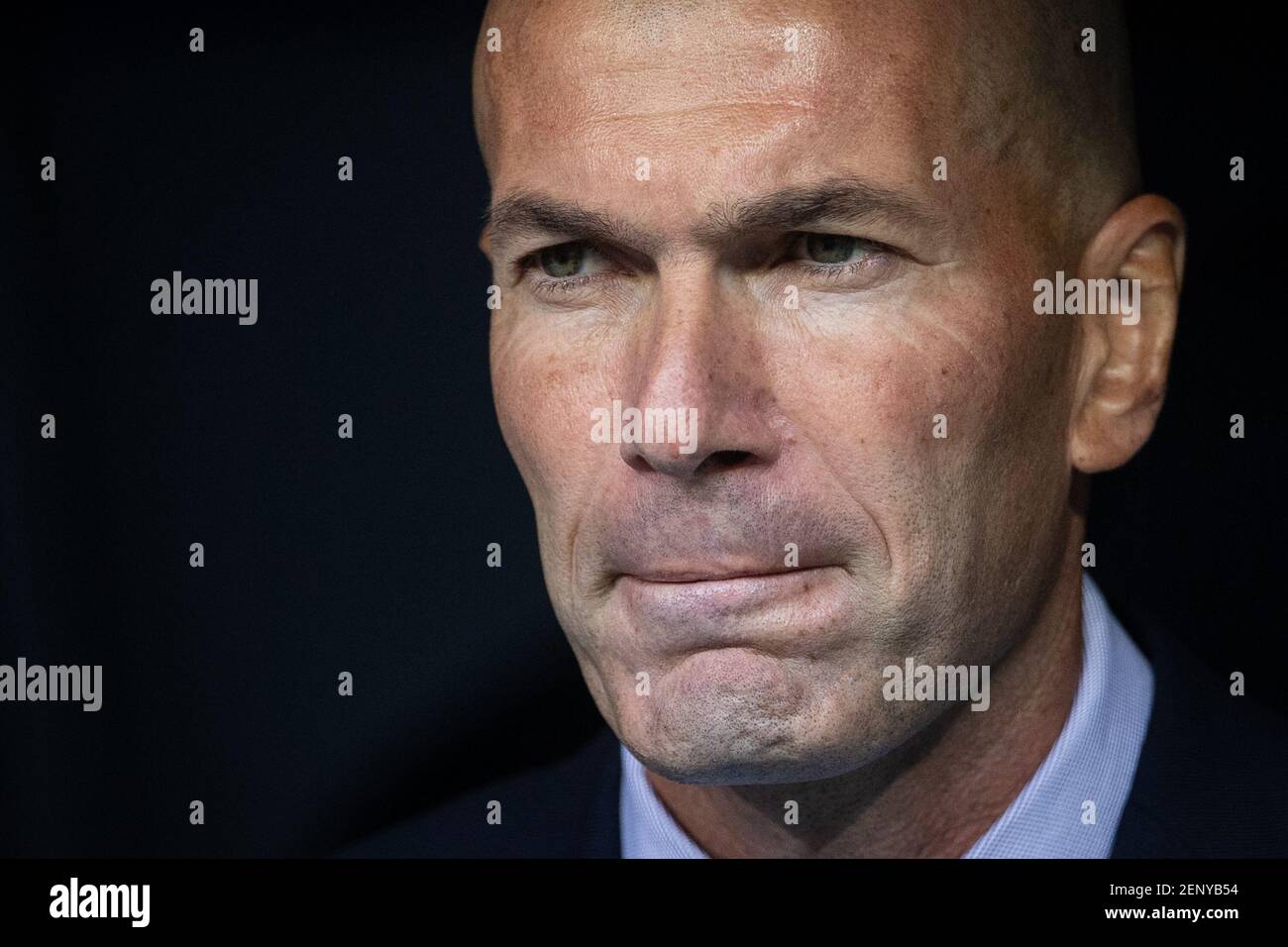 Real Madrid coach Zinedine Zidane during the match Real Madrid CF v ...