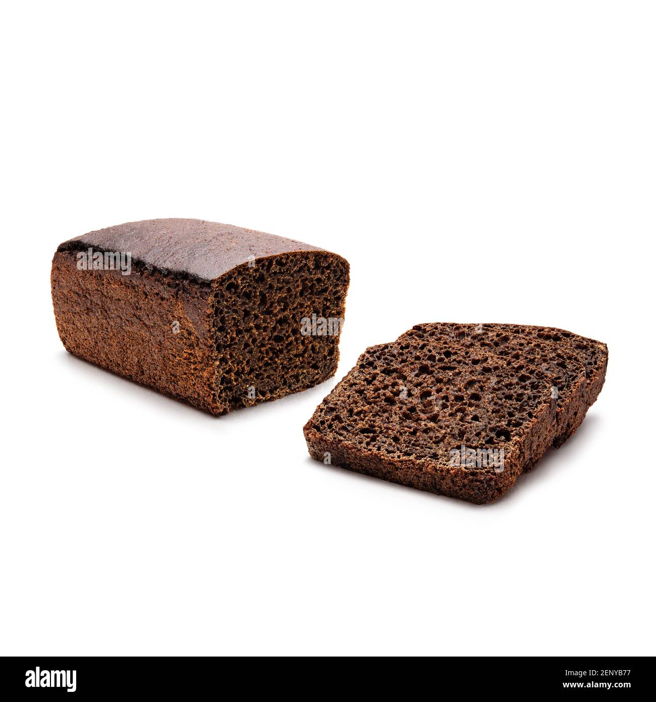 Rye malt bread sliced. Isolated on white background Stock Photo - Alamy
