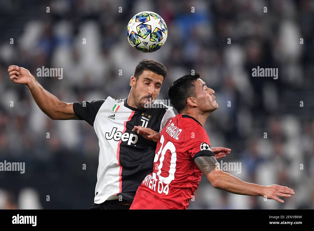 Sami Khedira of Juventus , Charles Aranguiz of Leverkusen Torino 01/10 ...