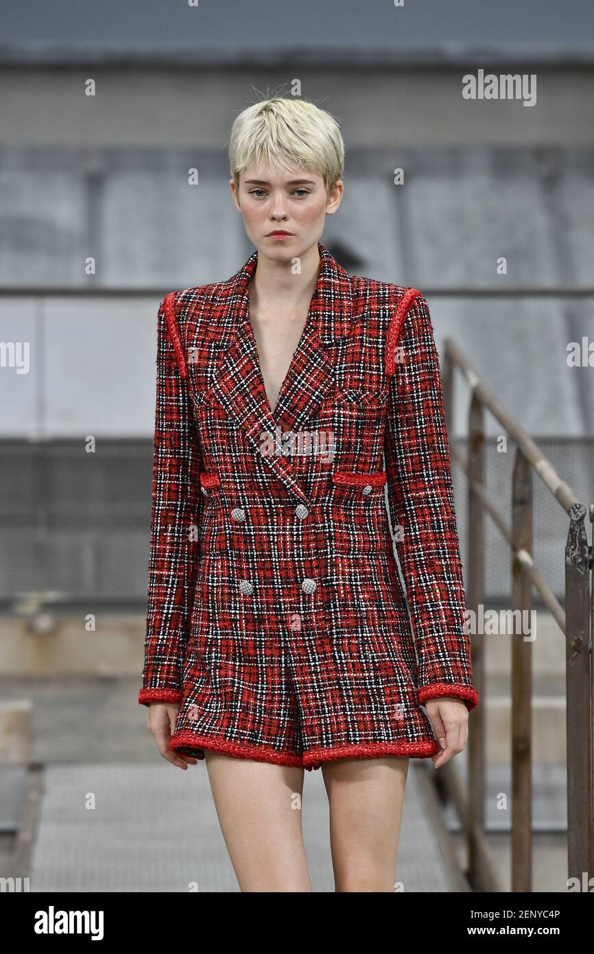 Model Maike Inga walking on the runway during the Chanel Spring/Summer ...