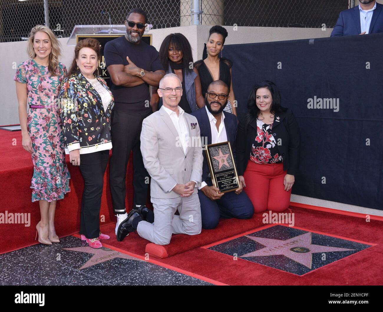 (L-R) Guests, Idrid Elba, Mitch O'Farrell, Crystal Fox, Tyler Perry ...