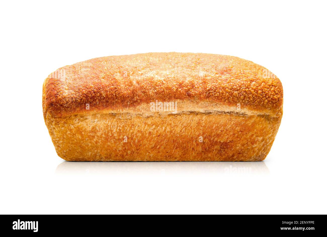 Baked block bread isolated on white background. Top view Stock Photo ...