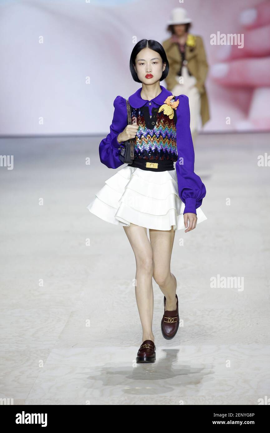 Model Jing Wen walking on the runway during the Louis Vuitton Ready to ...