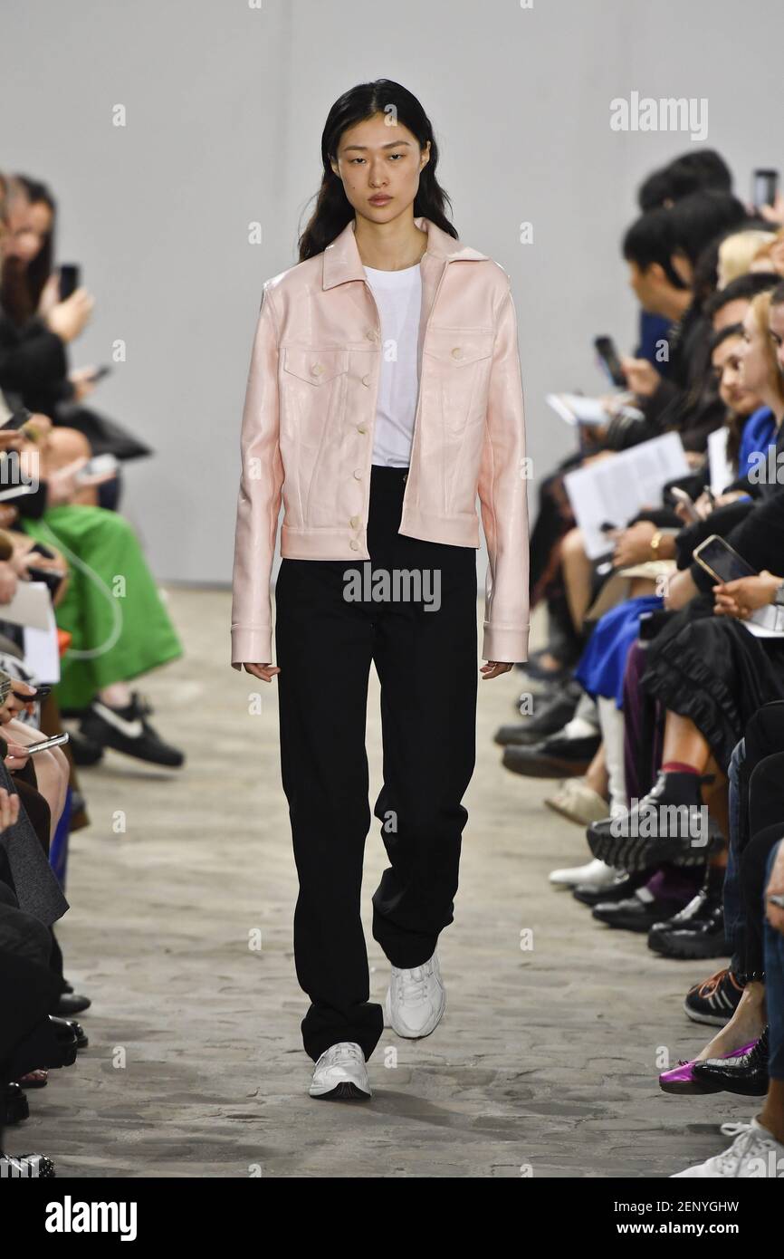 Model Chu Wong walking on the runway during the Kwaidan Editions Ready ...