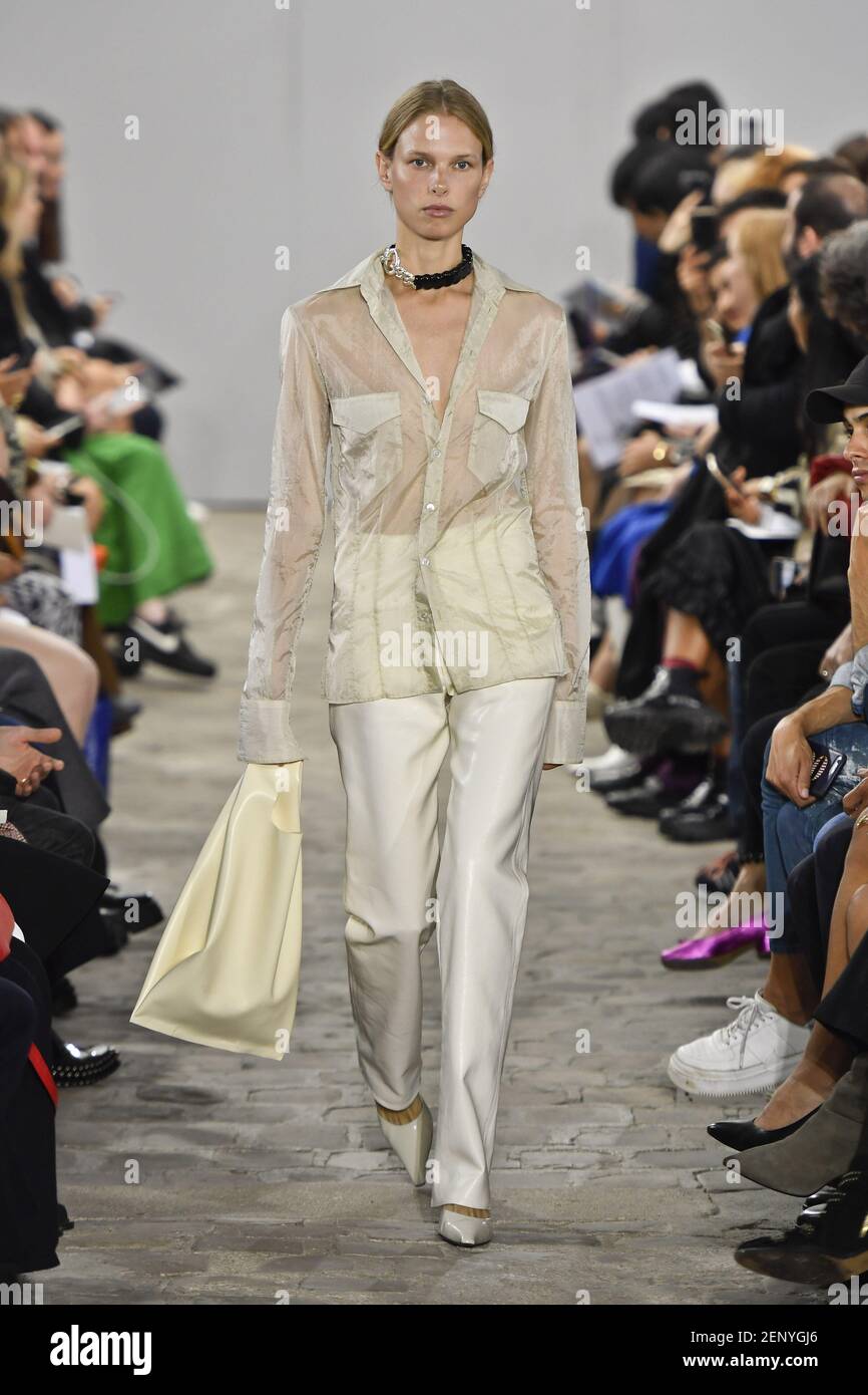 Model Lina Berg walking on the runway during the Kwaidan Editions Ready ...