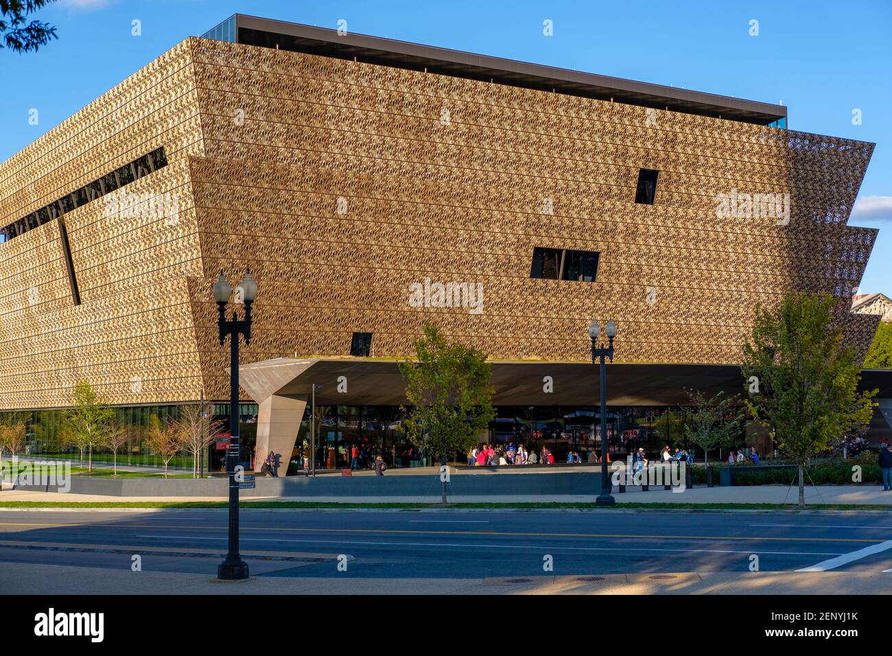 The exterior of the Smithsonian Museum of African American History and ...