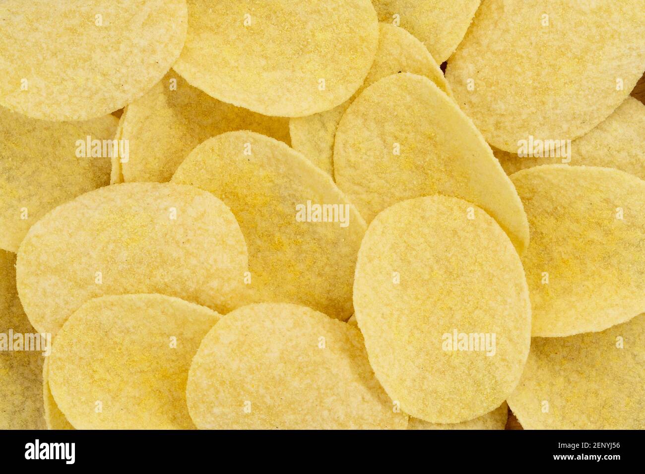 Crispy potato chips snack texture background. Top view. Flat lay Stock ...