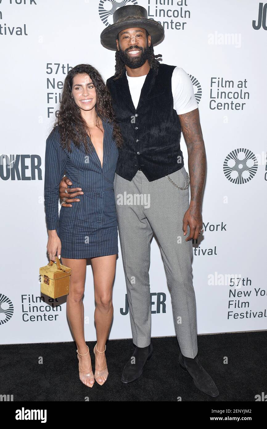 TIffany Gerber and DeAndre Jordan attend the “Joker” Premiere at the ...