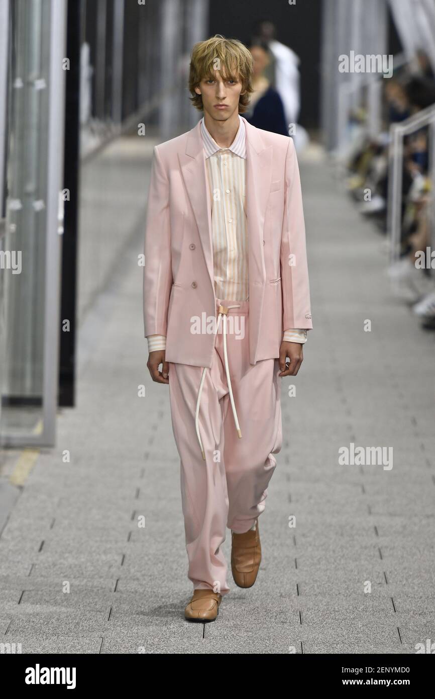 Model Josef Ptacek walking on the runway during the Lacoste Ready to ...