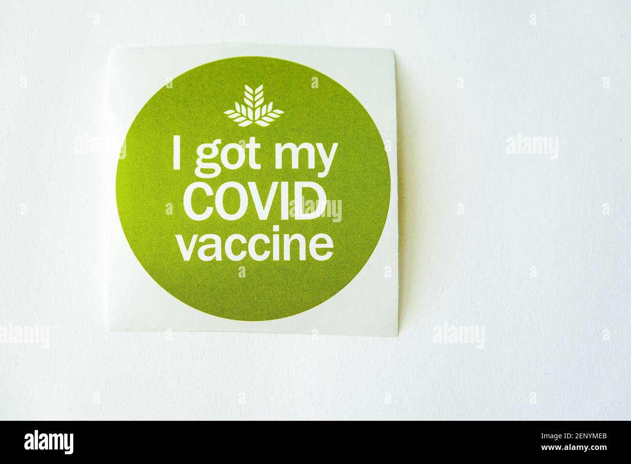 Covid Vaccine Sticker Stock Photo - Alamy