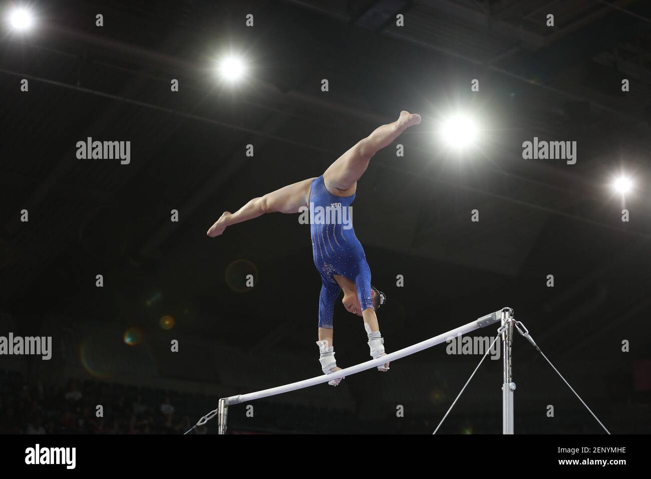October 1, 2019: Gymnast Kara Eaker from the USA during the podium ...