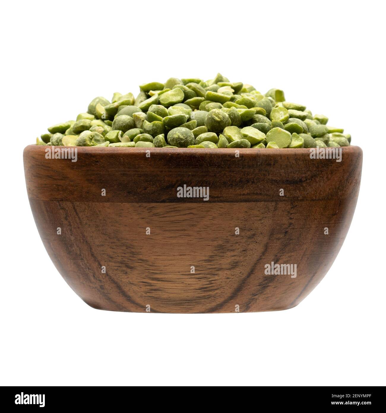 Dry green split peas isolated in bowl on white background Stock Photo ...