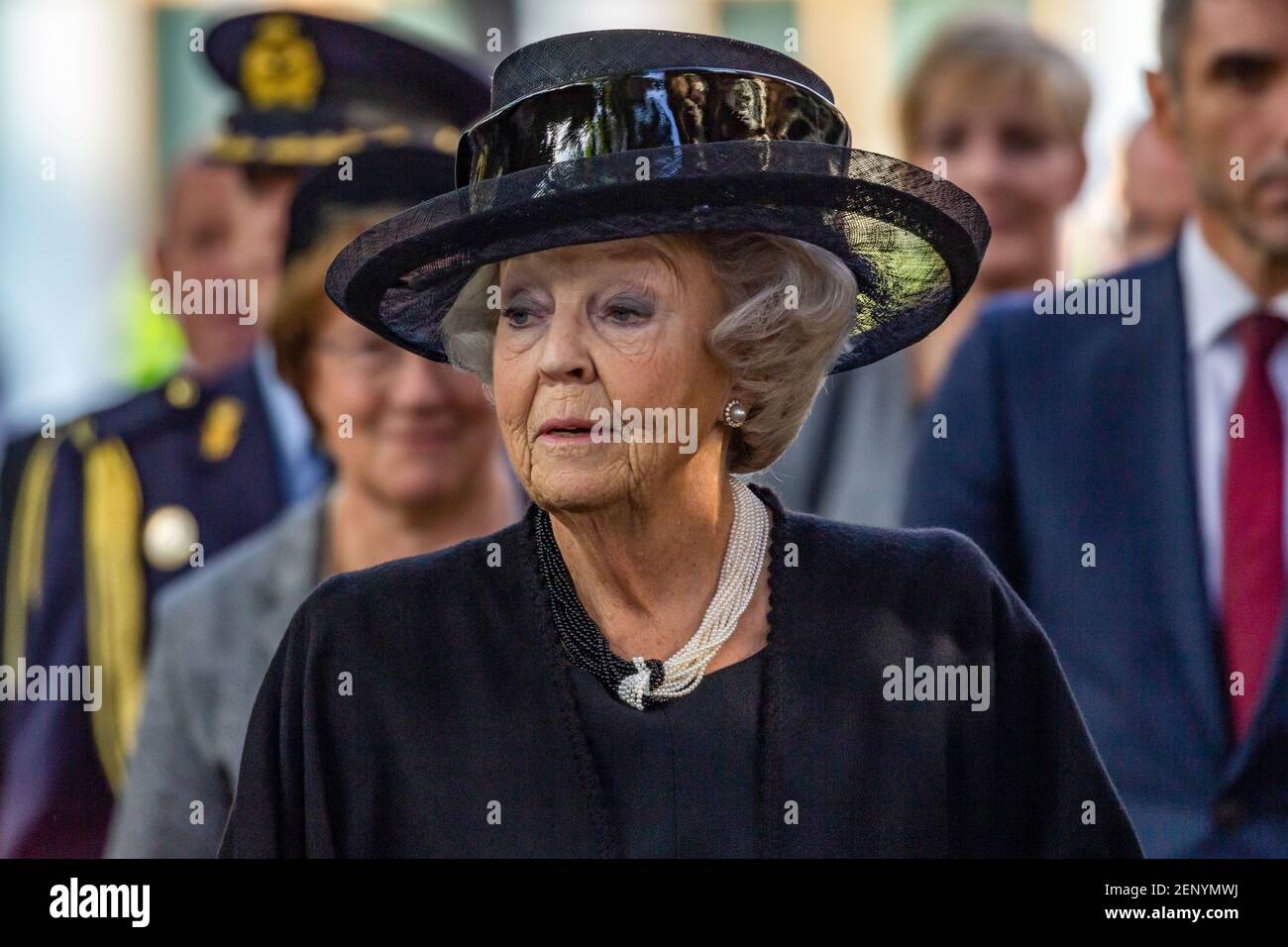 Princess Beatrix during the memorial meeting in the Oude Kerk in Putten ...