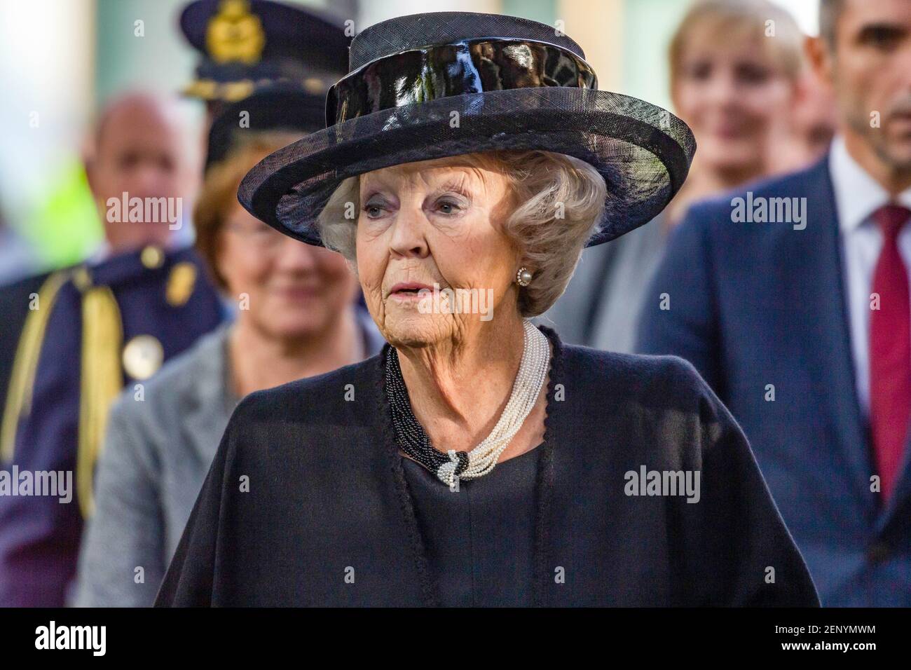 Princess Beatrix during the memorial meeting in the Oude Kerk in Putten ...