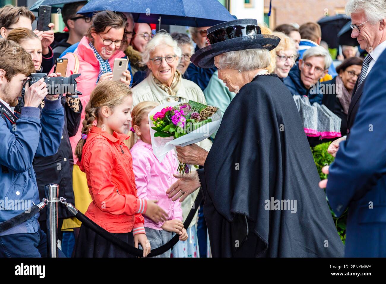Princess Beatrix during the memorial meeting in the Oude Kerk in Putten ...