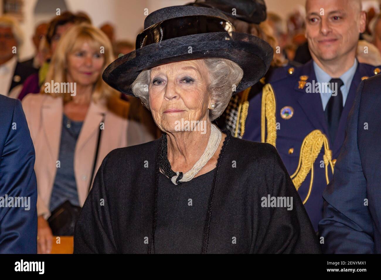 Princess Beatrix during the memorial meeting in the Oude Kerk in Putten ...