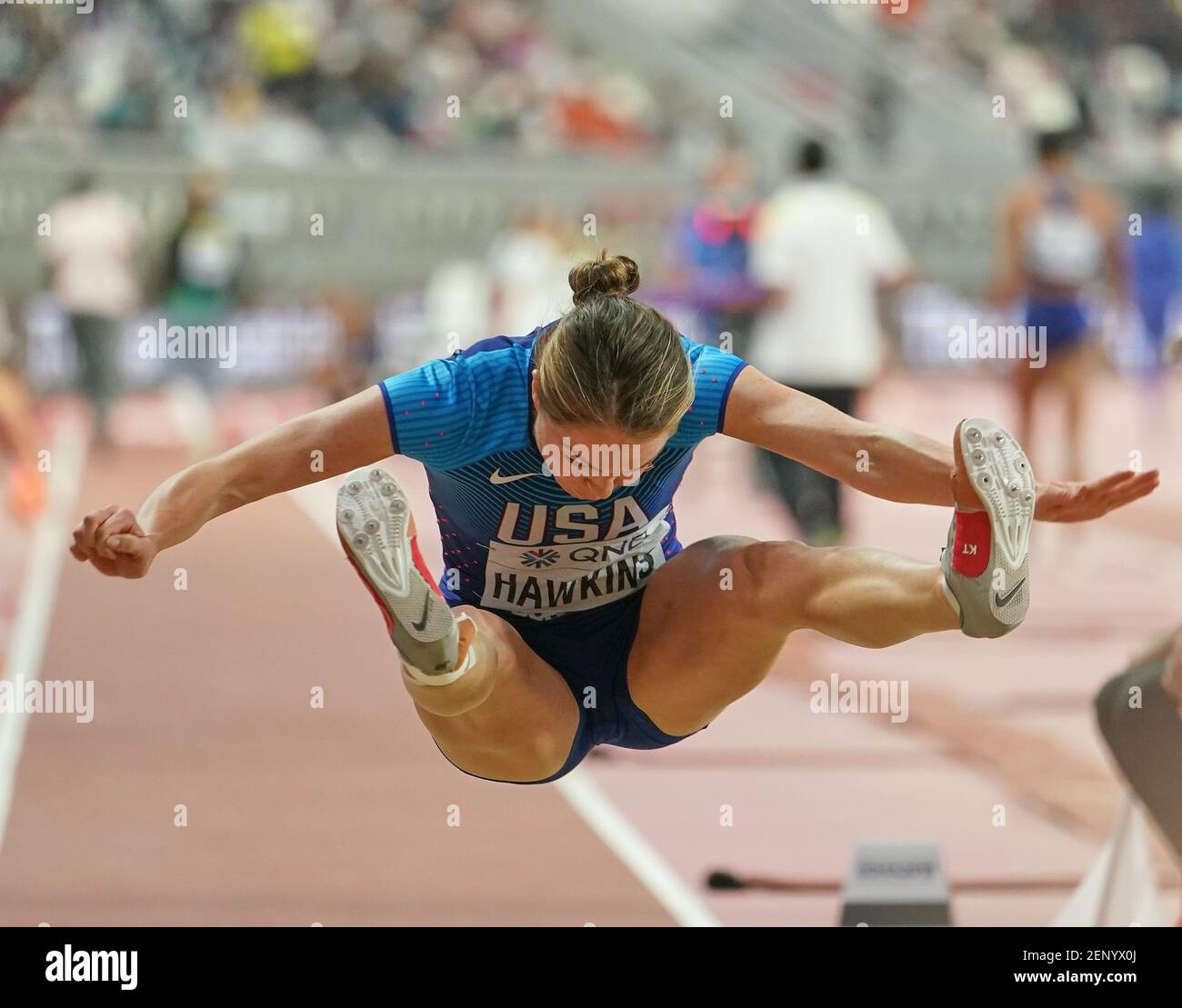 October 3, 2019: Chari Hawkins of United States competing in heptathlon ...