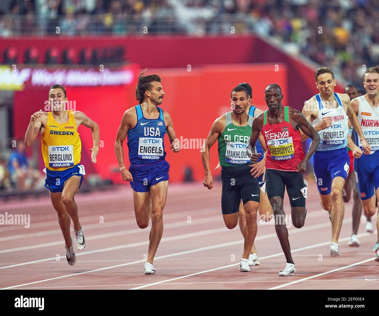 October 4, 2019: Craig Engels of United States and Timothy Cheruiyot of ...