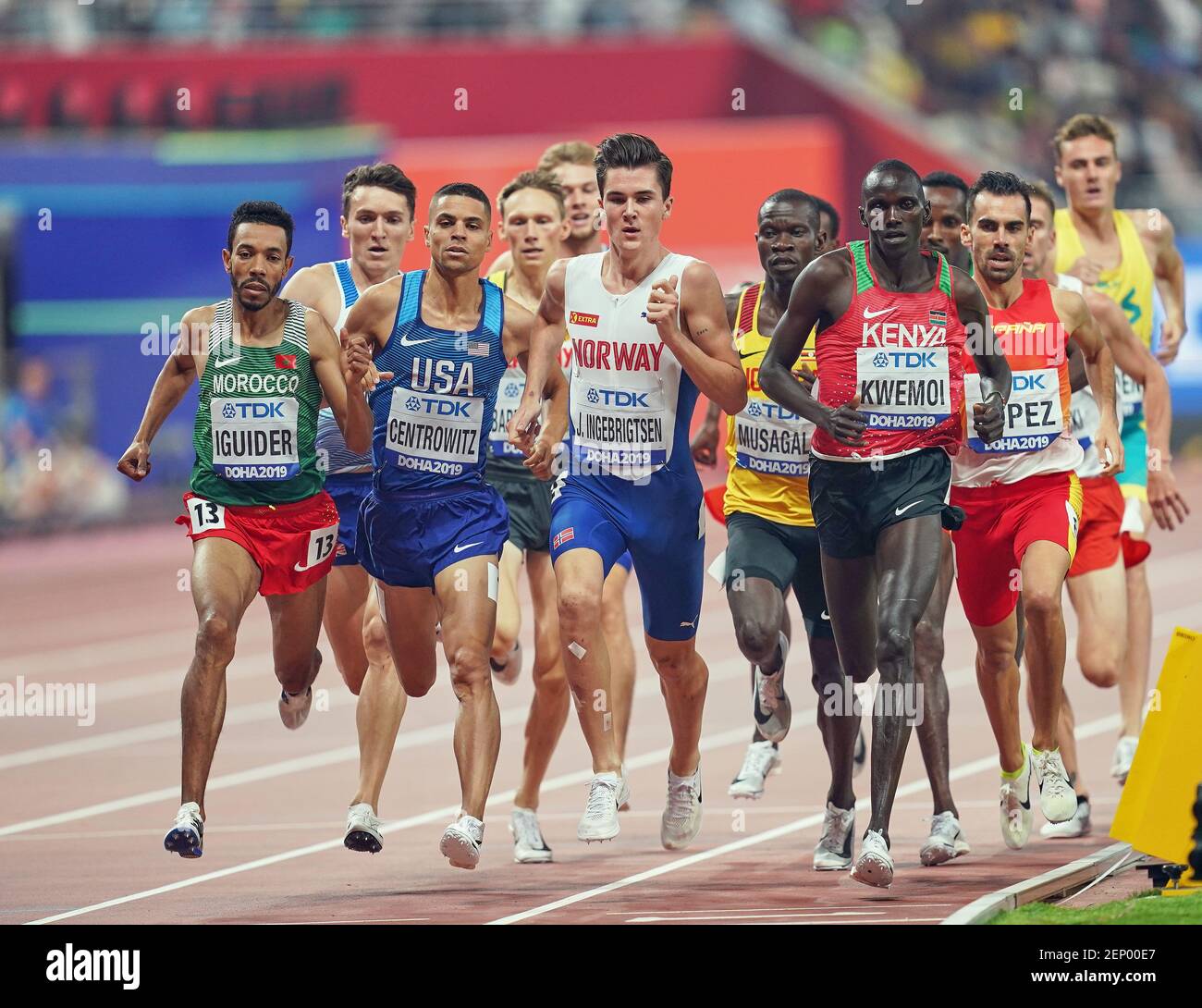 October 4, 2019: Ronald Kwemoi of Kenya and Jakob Ingebrigtsen of ...