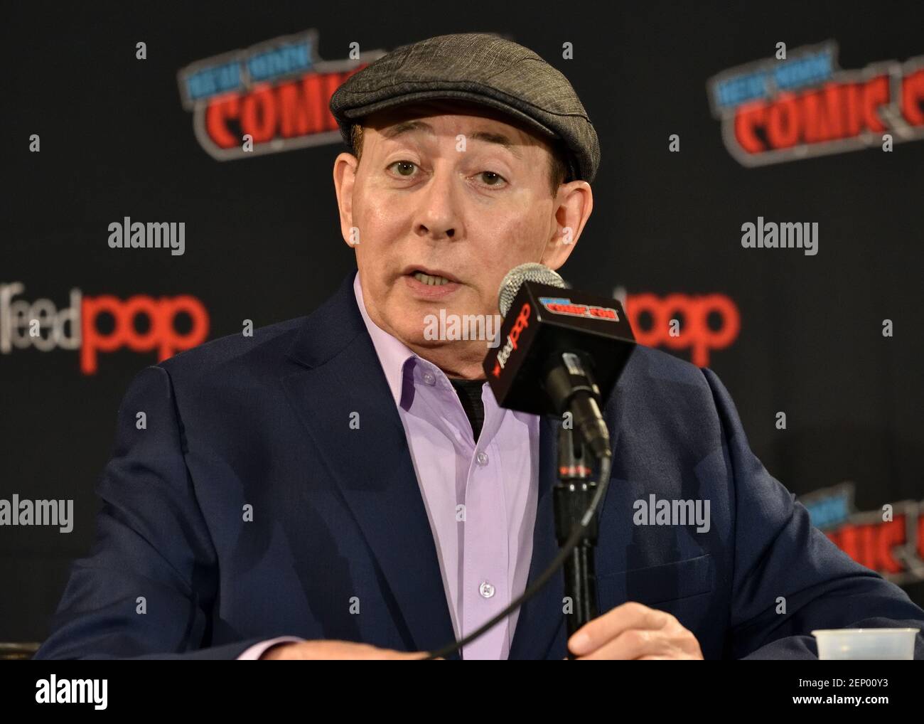 Actor Pee Wee Herman (Paul Reubens) speaks to fans at Comic Con NY in ...