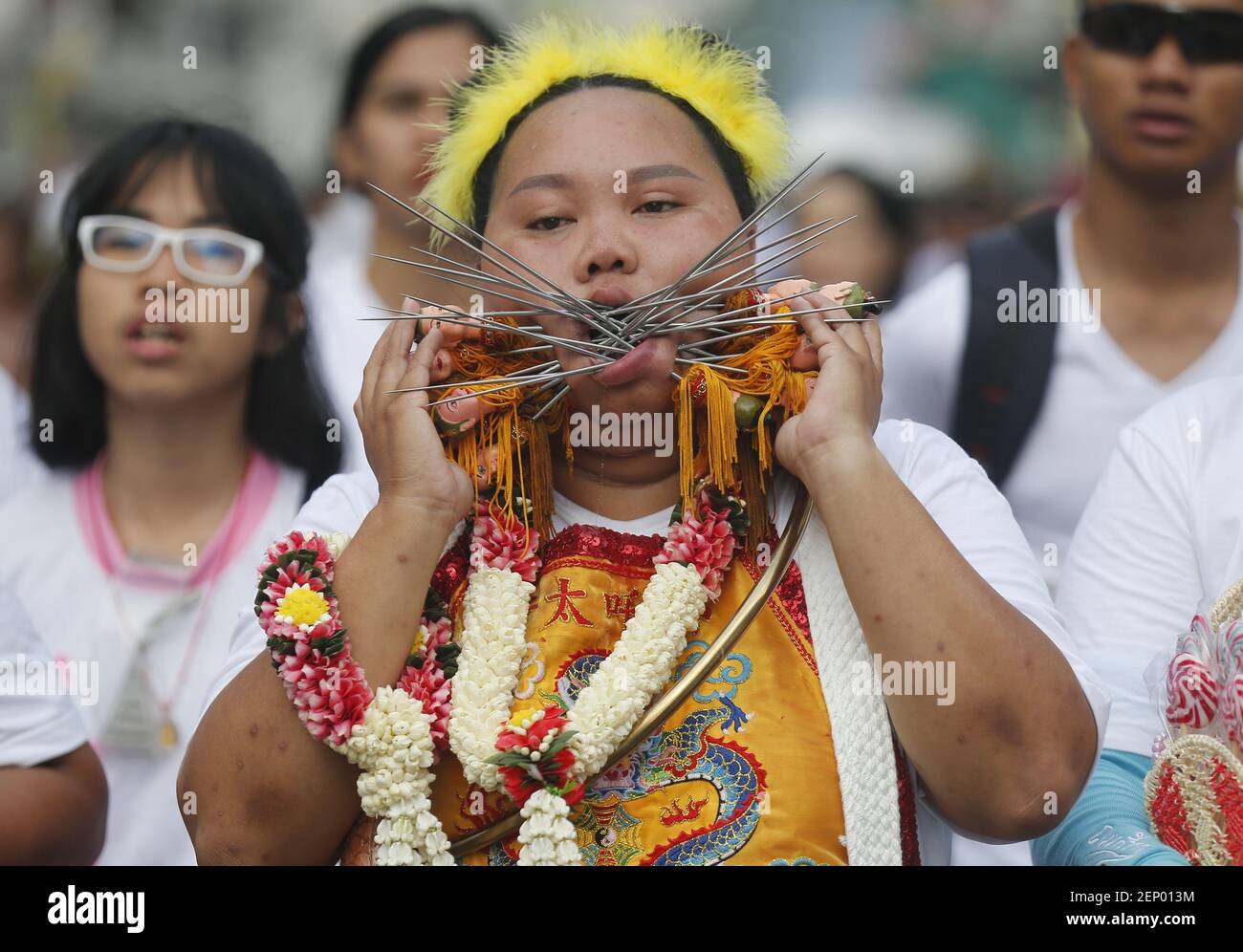 (EDITORS NOTE: Image contains graphic content.) A devotee of the ...