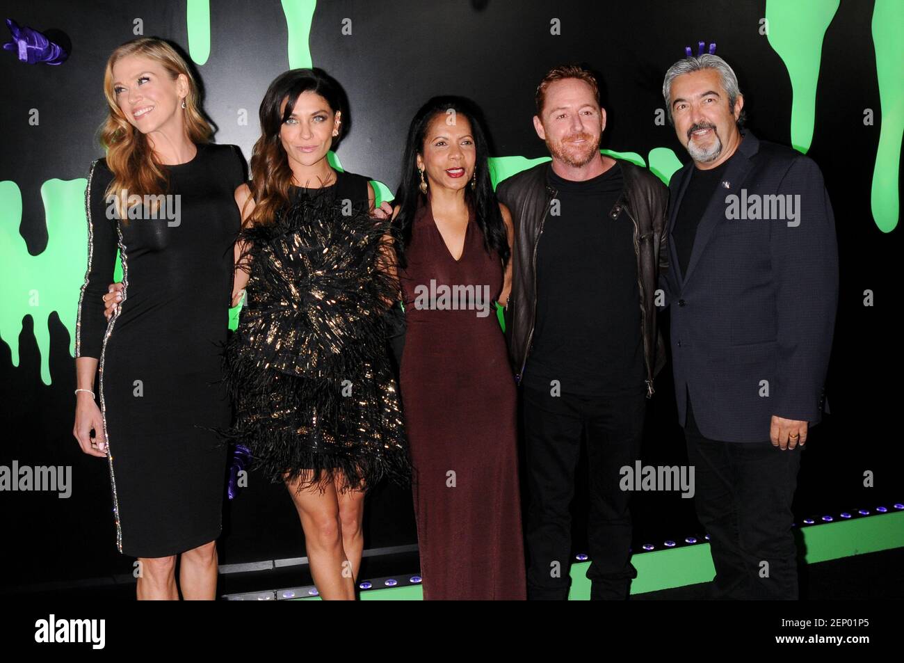 (L-R) Adrianne Palicki, Jessica Szohr, Penny Johnson Jerald, Scott ...