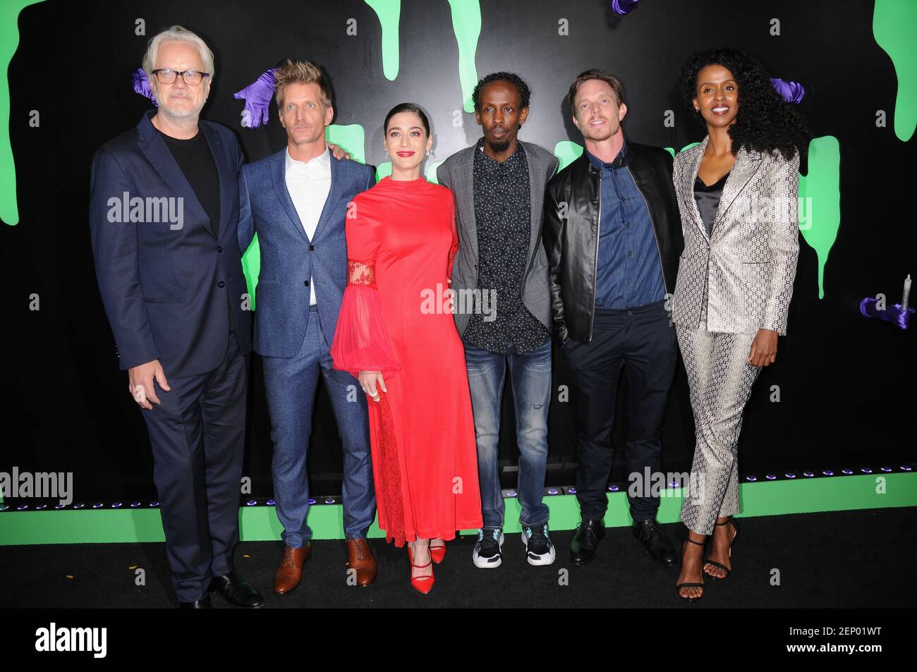 (L-R) Tim Robbins, Paul Sparks, Lizzy Caplan, Barkhad Abdi, Matthew ...