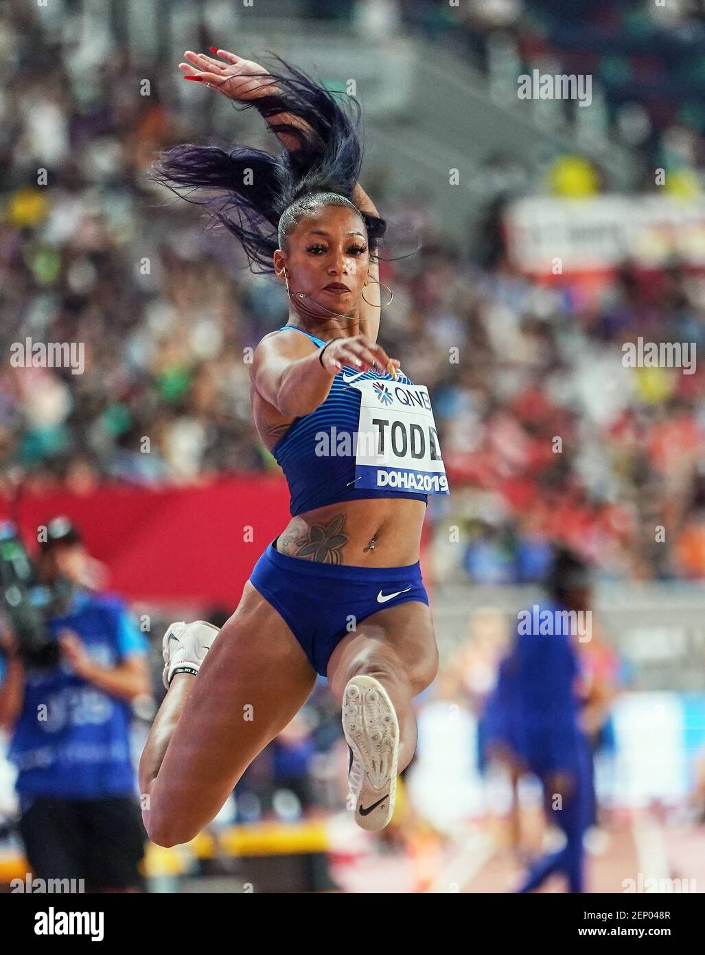 Jasmine Todd of United States competing in long jump for women during ...