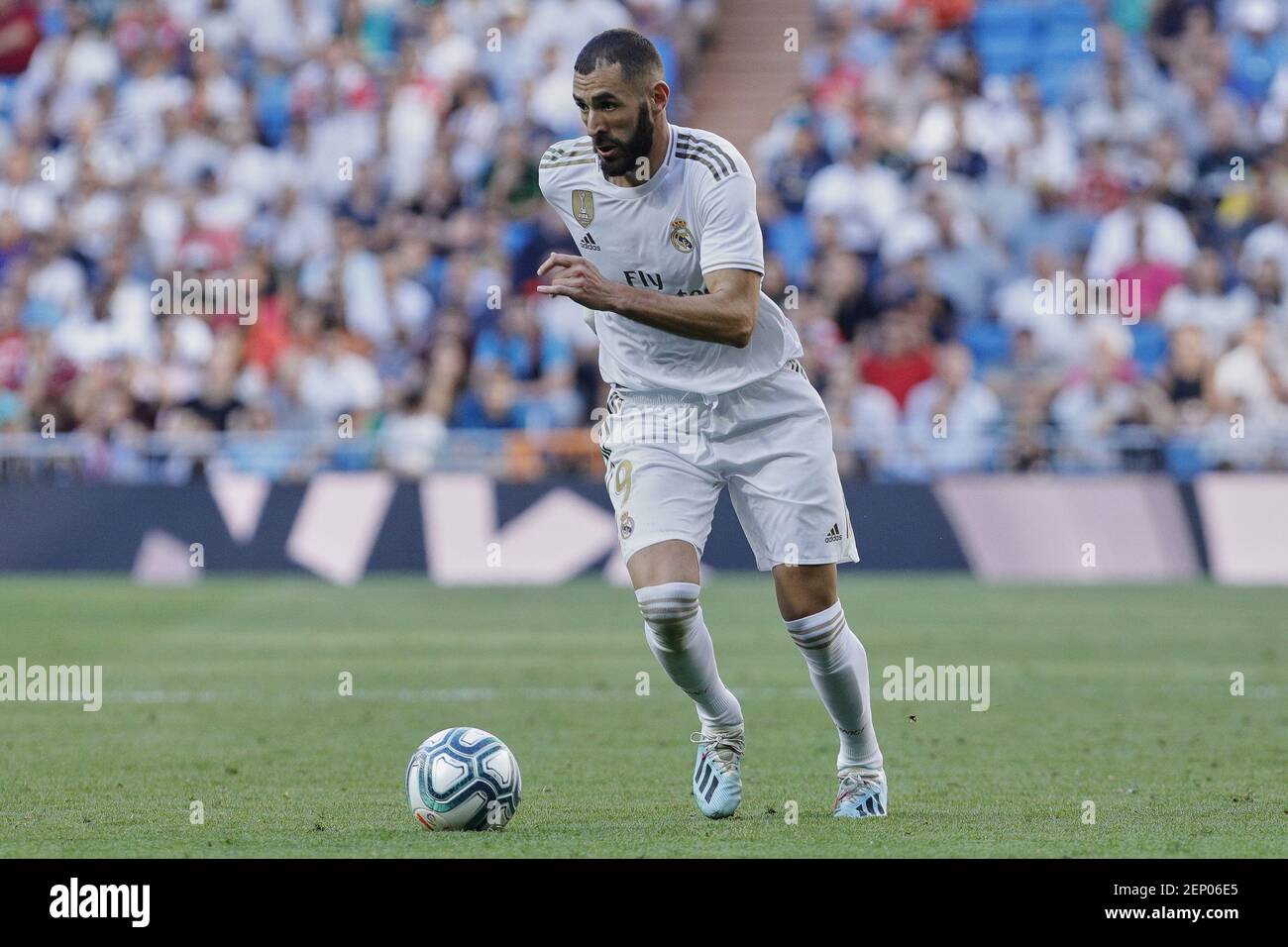 Karim Benzema of Real Madrid seen in action during the La Liga match ...