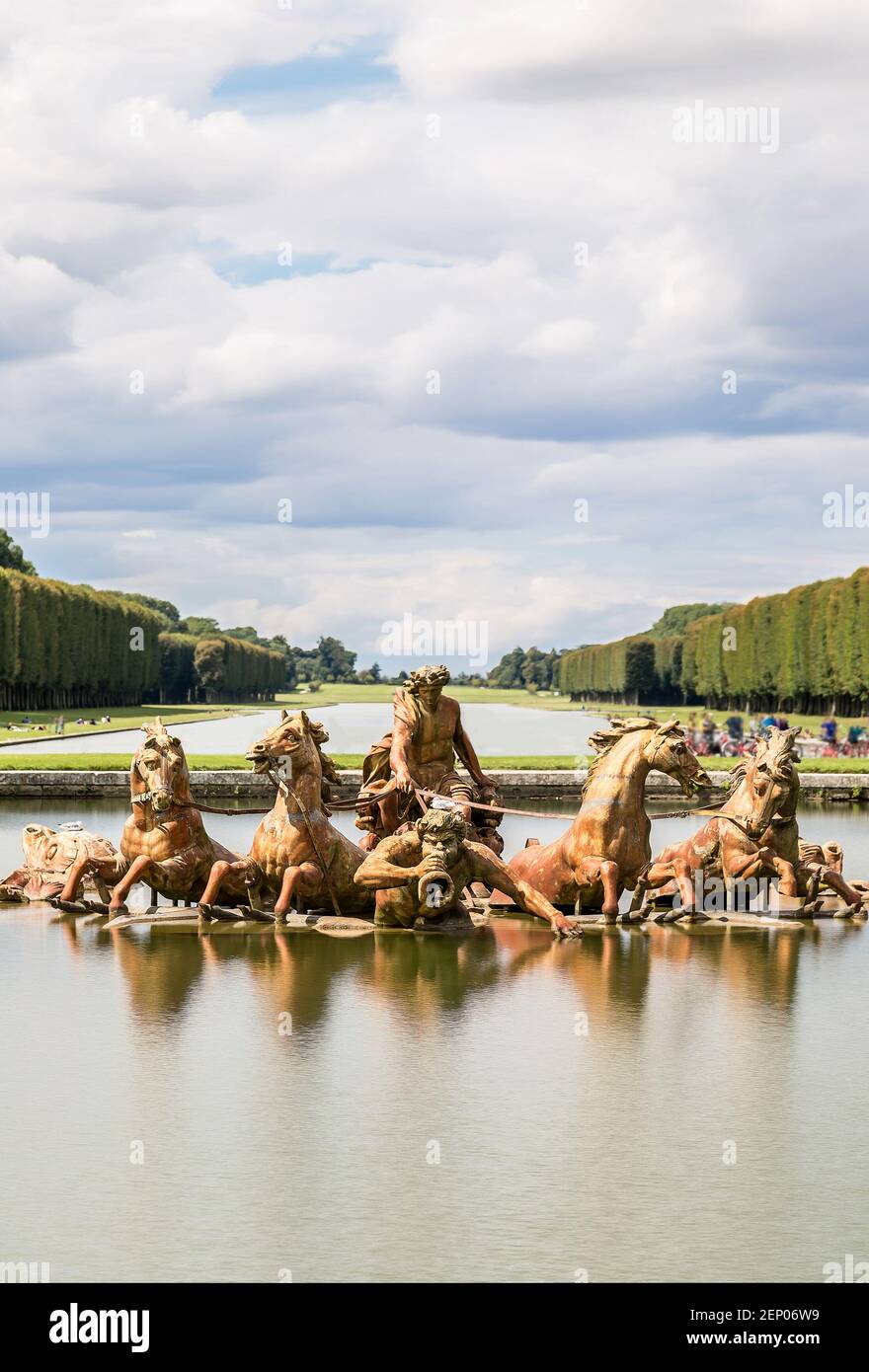 Fountain of Apollo in garden of Versailles Palace in a beautful summer ...