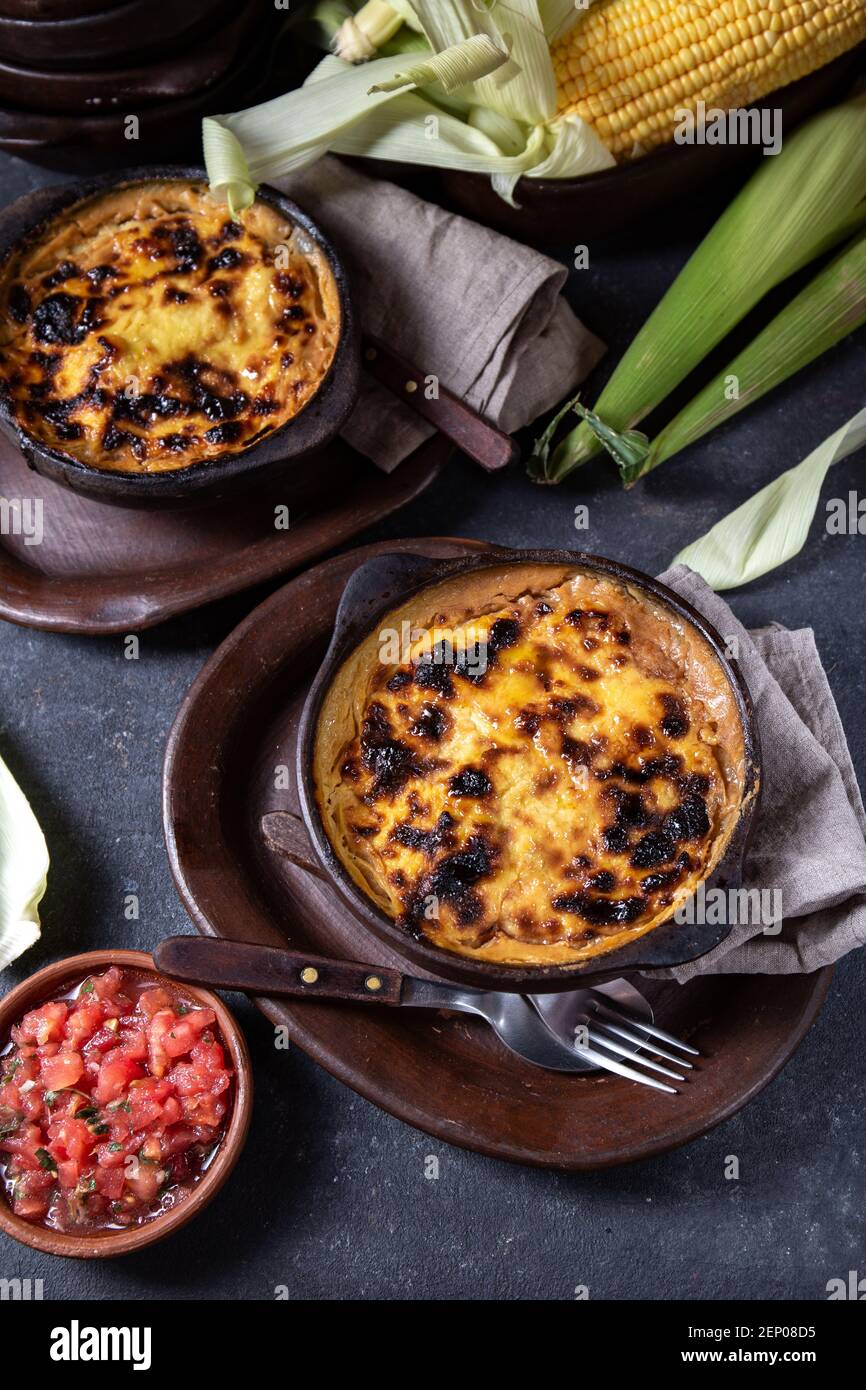 Chile corn pie hi-res stock photography and images - Alamy