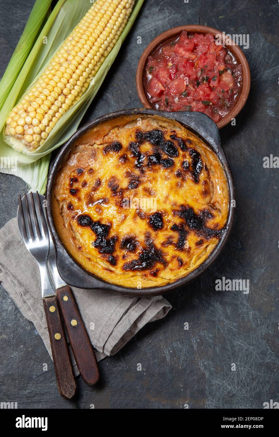 Chile corn pie hi-res stock photography and images - Alamy