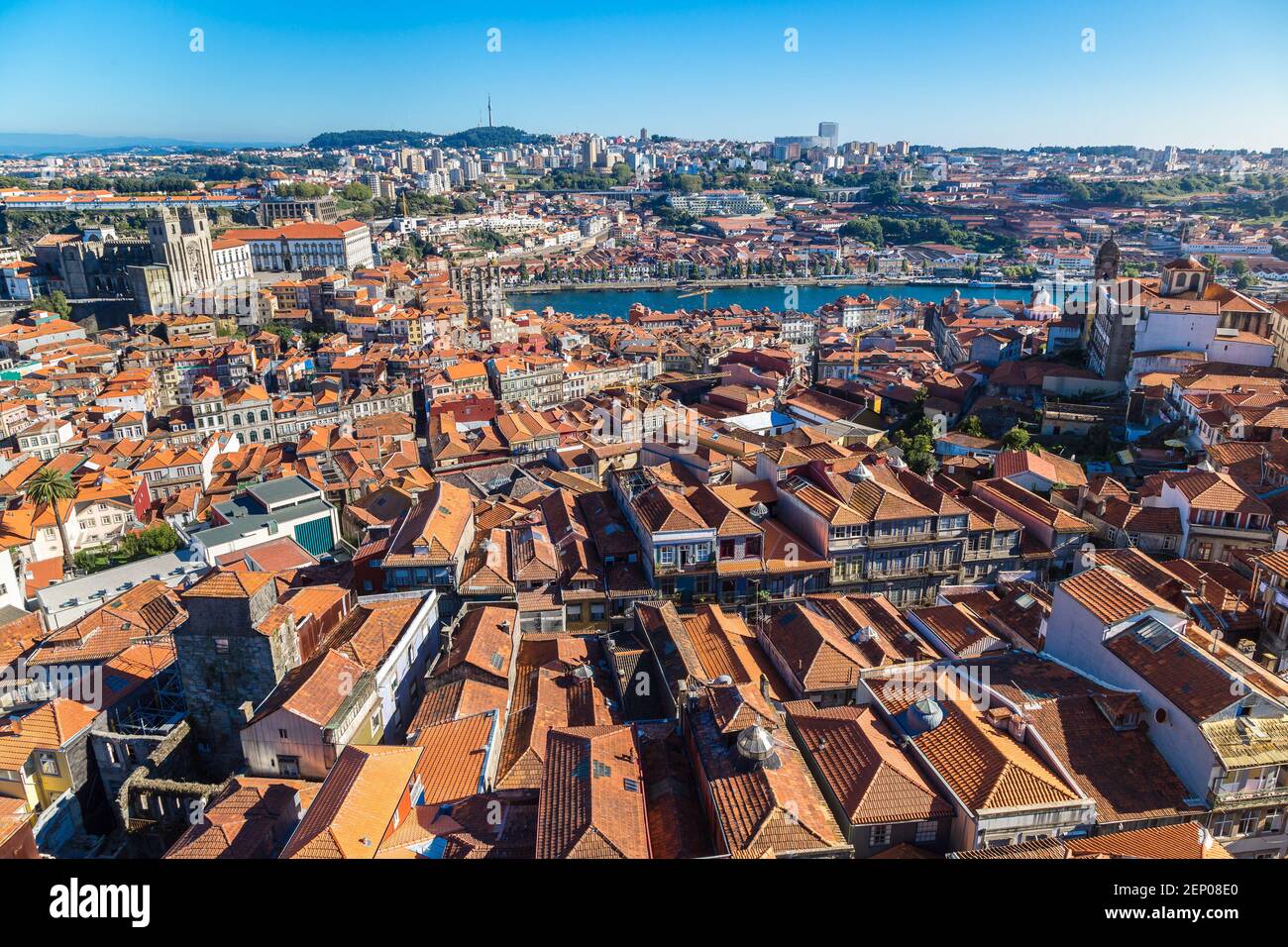 Aerial view of Porto in Portugal in a beautiful summer day Stock Photo ...