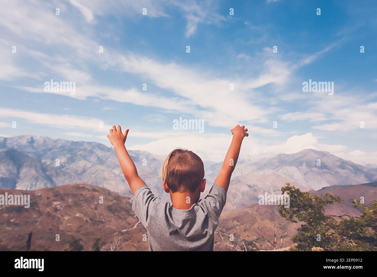 Boy child arms wide open hi-res stock photography and images - Alamy