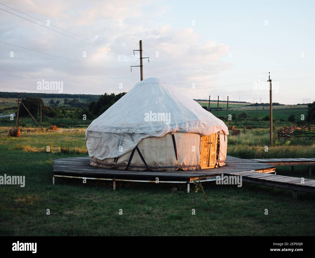 Traditional mongolian dwelling yurt sunlight nature Fresh air Stock ...