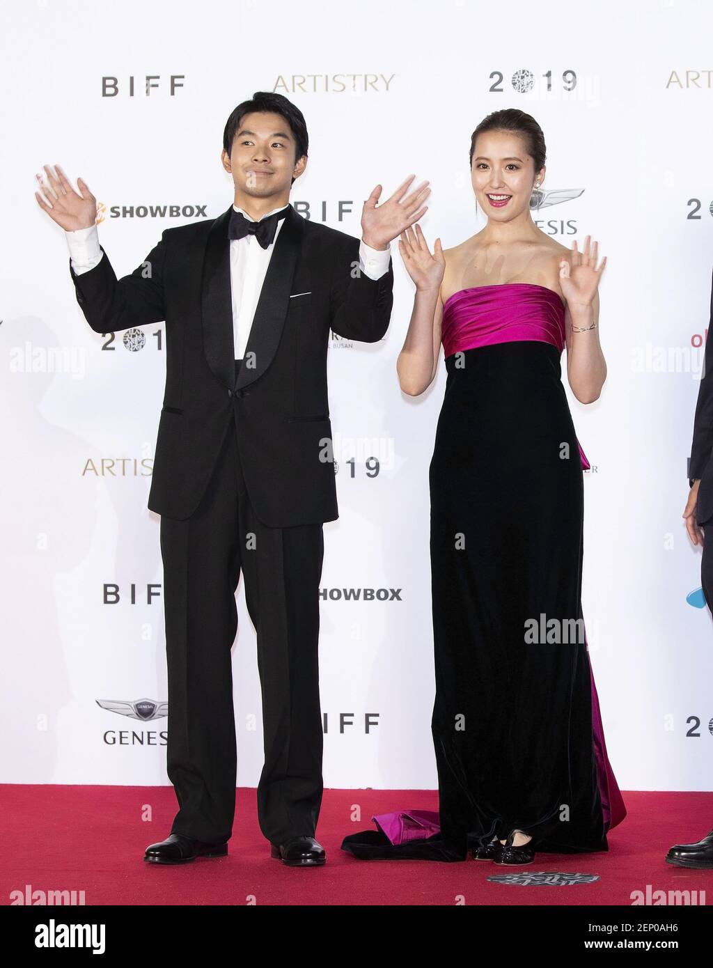 (L to R) Japanese actors Taiga Nakano and Misa Eto, arrives red carpet for opening ceremony of ...