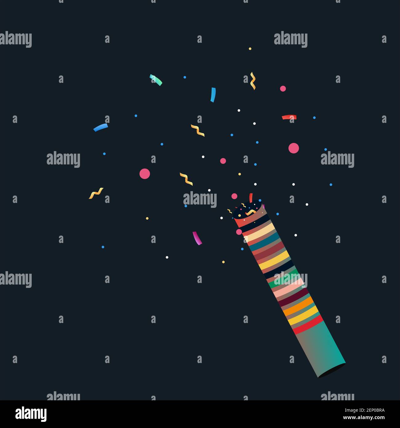 Party Popper With Colorful Confetti Stock Vector Image & Art - Alamy