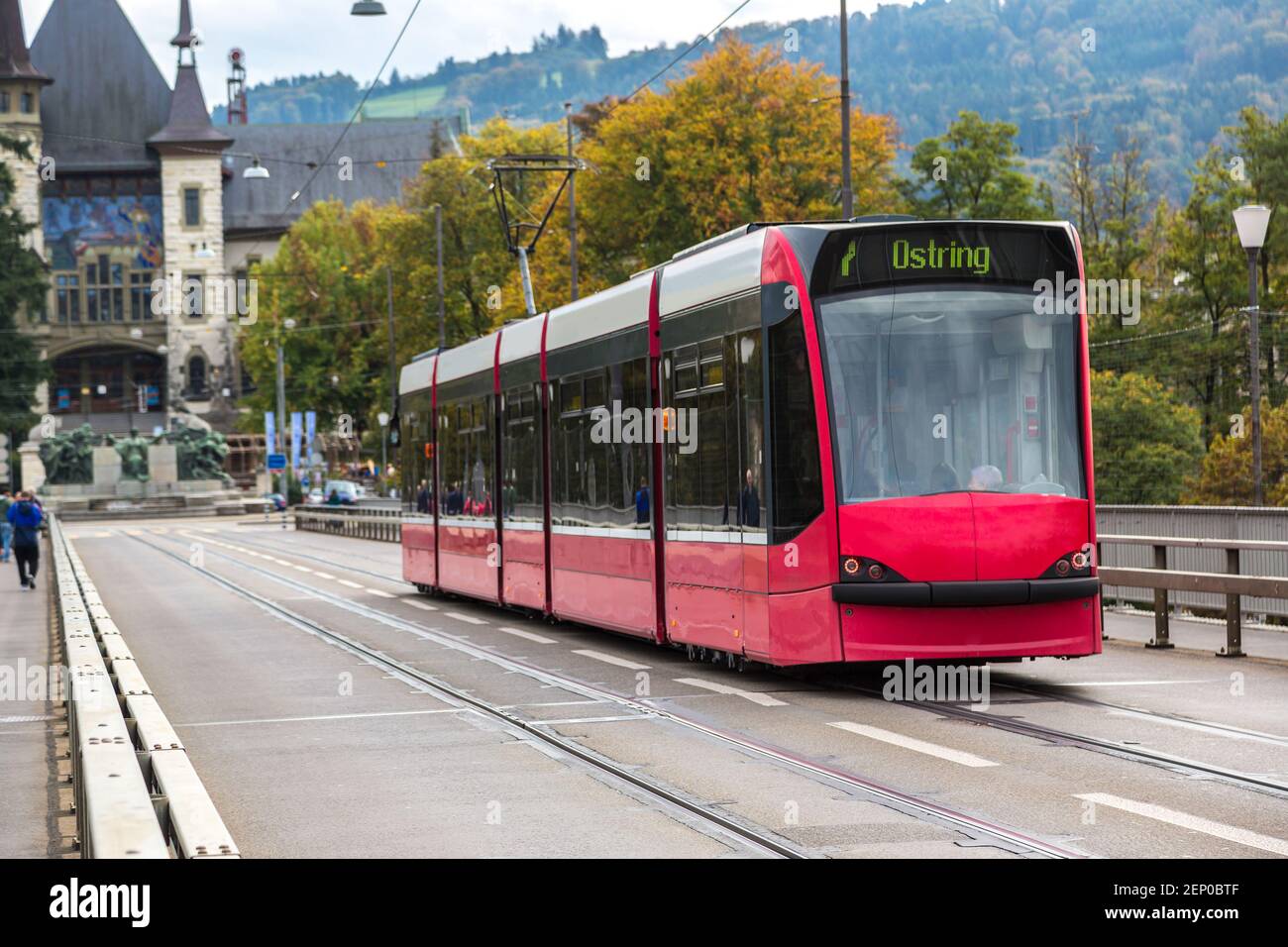 Modern tram in Bern in a summer day Stock Photo - Alamy