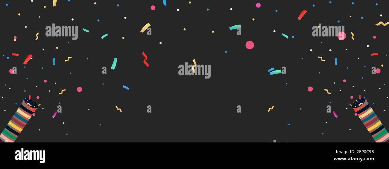 Colorful confetti party popper explosion and falling down Stock Vector ...