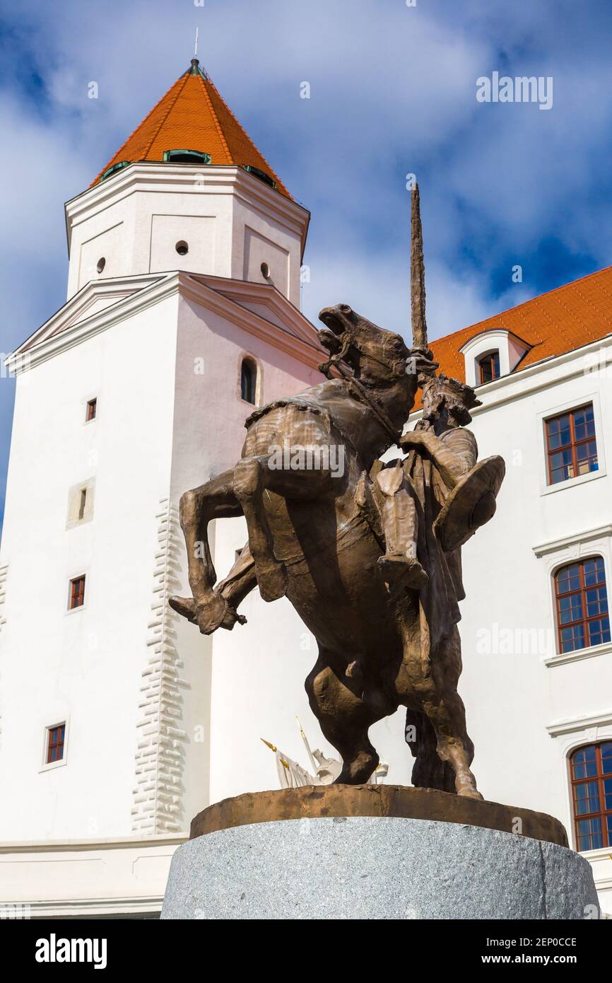 Medieval knight on a horse fortress hi-res stock photography and images ...