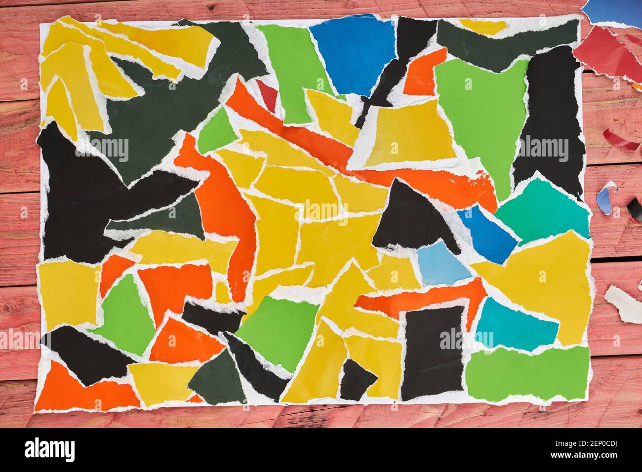 Abstract colorful collage. Modern background. Handmade collage without ...