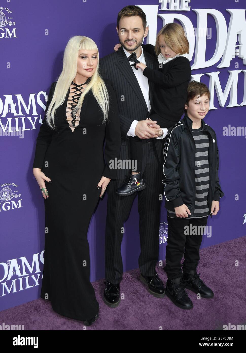 (L-R) Christina Aguilera, Matthew Rutler, Summer Rain Rutler and Max ...