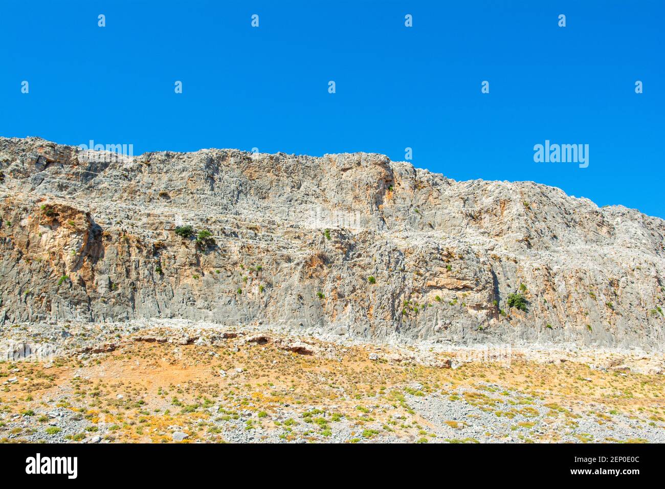 Landscape of gorge in Rhodes island with rock and mountain Stock Photo ...