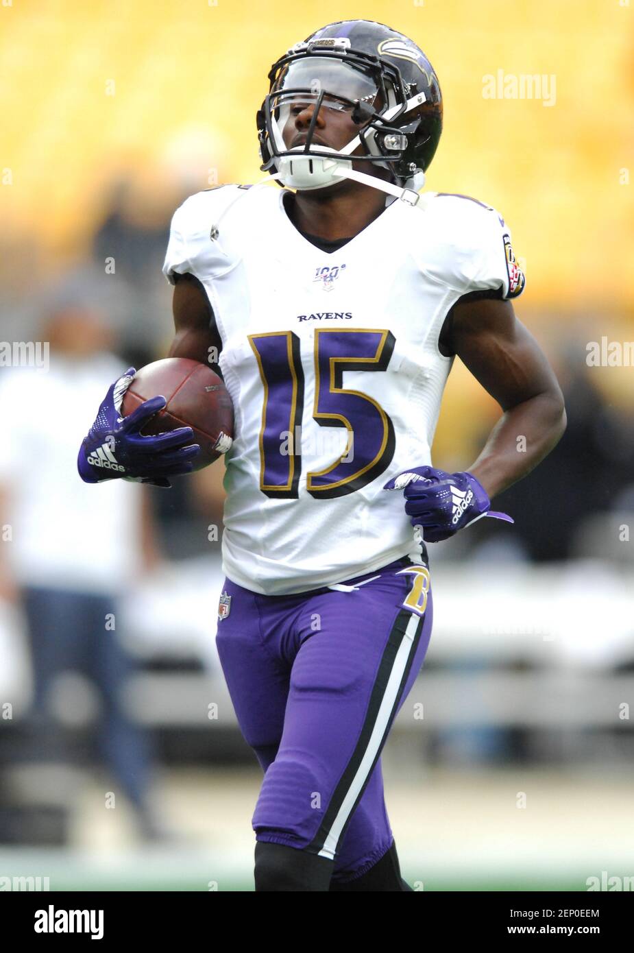 October 6th, 2019: Marquise Brown #15 during the Pittsburgh Steelers vs ...