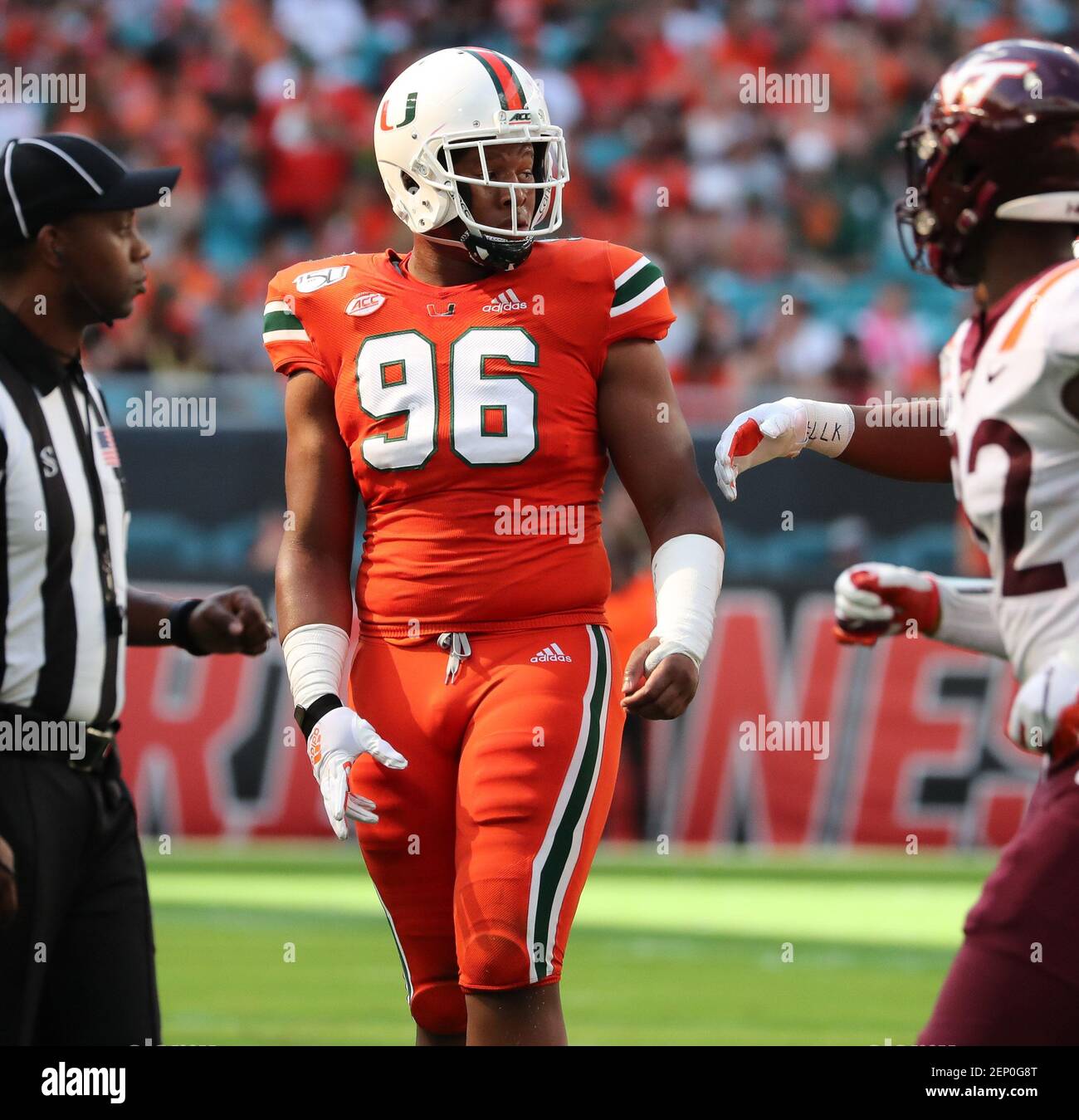 October 05, 2019: Miami Hurricanes defensive lineman Jonathan Ford (96 ...