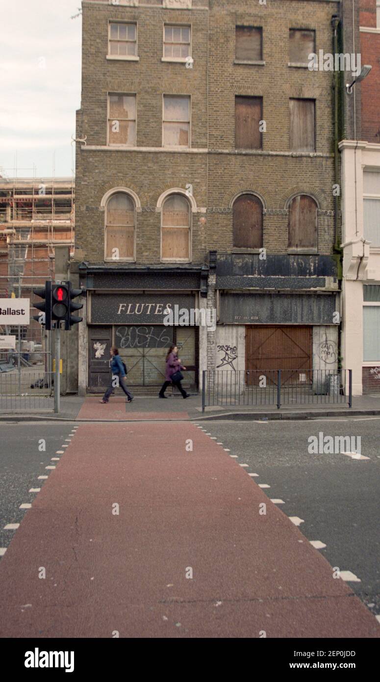 closed shuttered business and road crossing on Southwark Street, 2001 ...