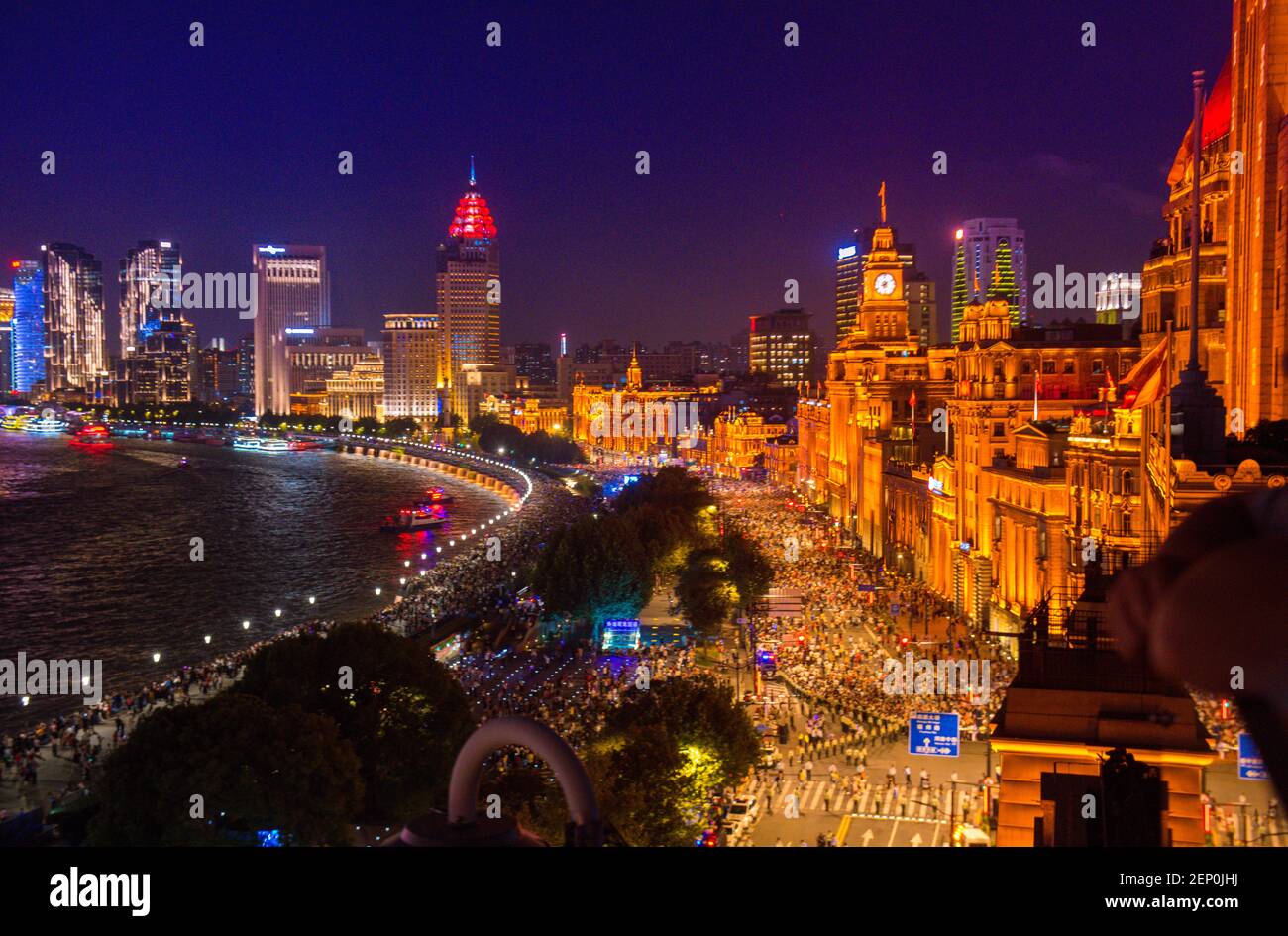 The Bund, a waterfront area in central of the city, is crowded with ...