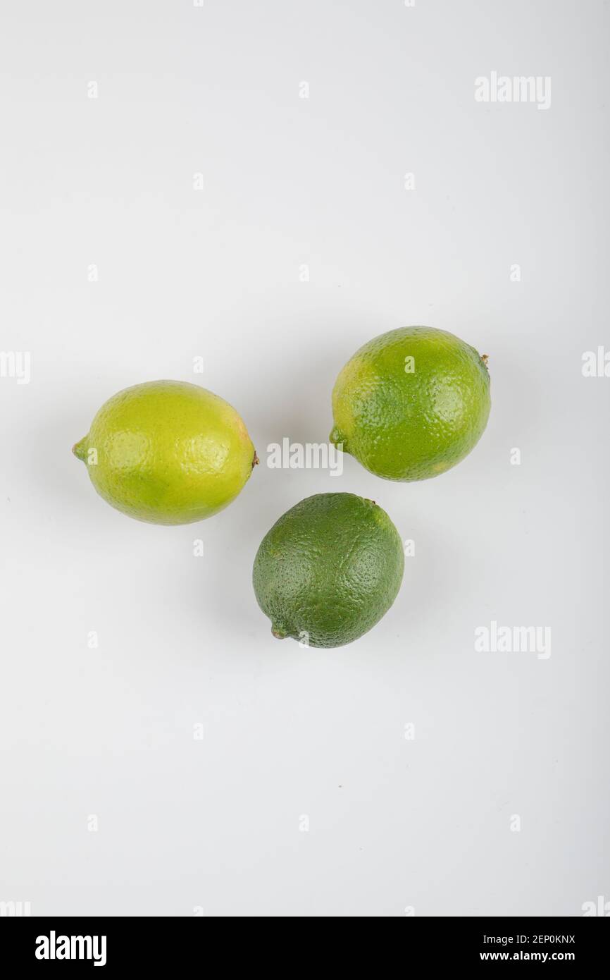Fresh ripe lime fruit isolated on white background Stock Photo - Alamy